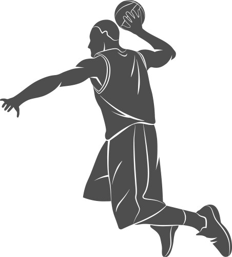 Female basketball player shoot cut out Royalty Free Vector