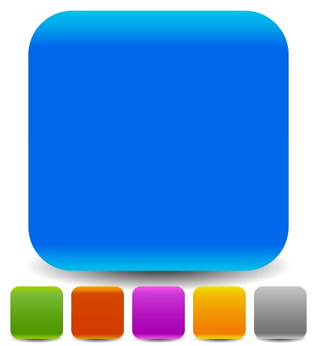 Blank colorful rounded square web buttons Vector Image