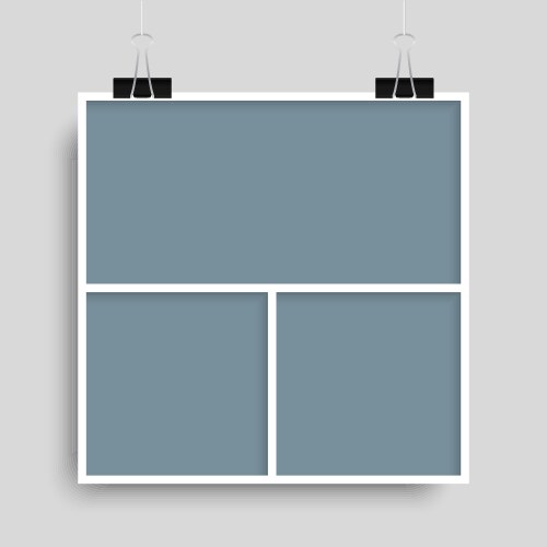 Template collage of three frames images photo Vector Image