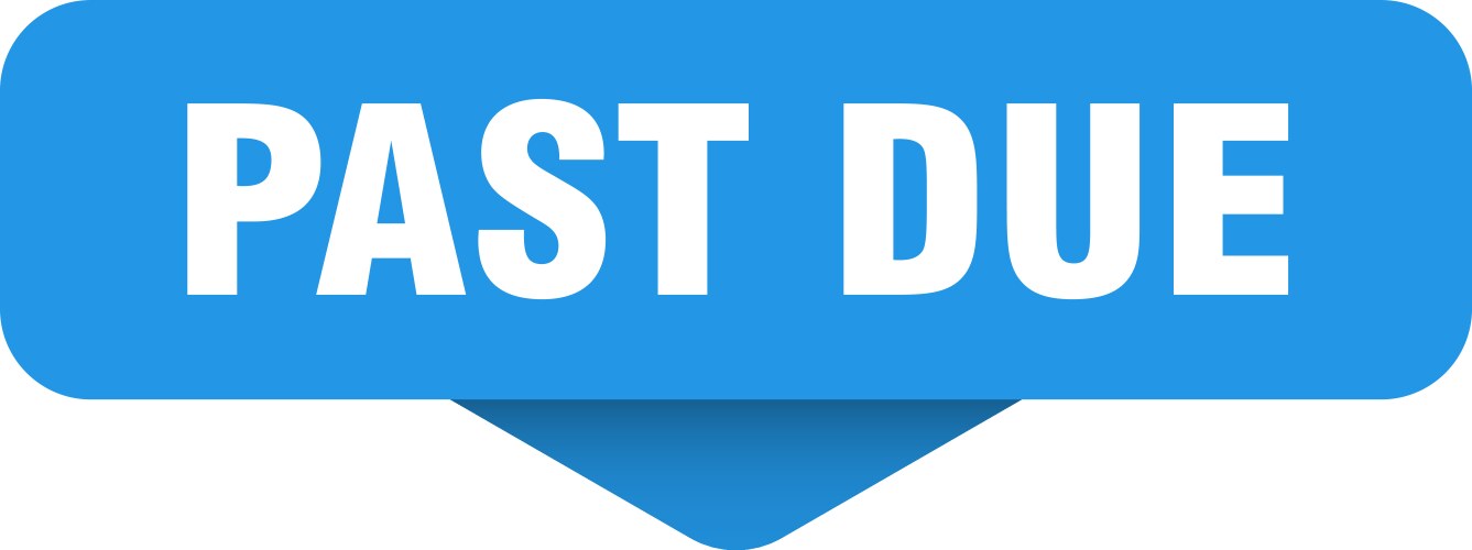 Past due sticker sign on transparent Royalty Free Vector