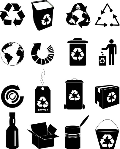 Set recycle garbage Royalty Free Vector Image - VectorStock