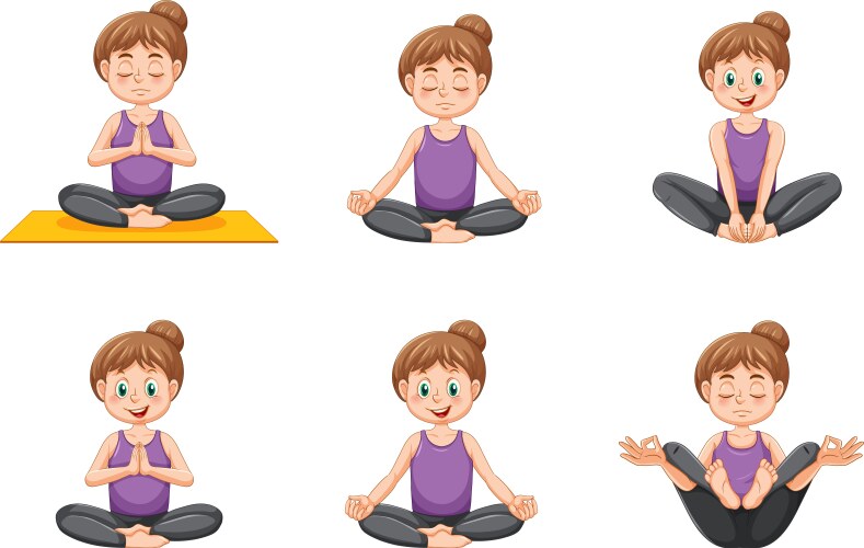 Set of yoga postures Royalty Free Vector Image