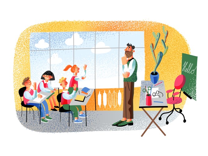 Asking Classroom Question Vector Images (over 200)