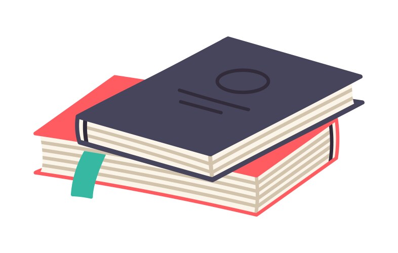 Cartoon open book dictionary education textbook Vector Image
