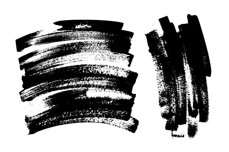 Set of black paint ink brush strokes boxes Vector Image