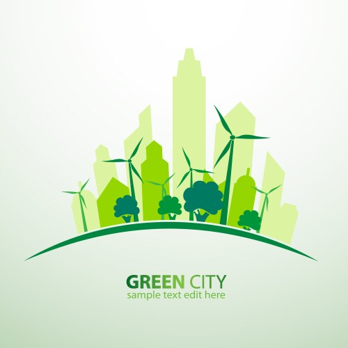 Green city Royalty Free Vector Image - VectorStock