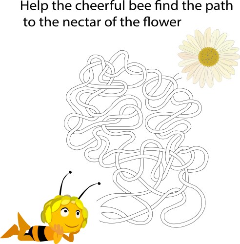 Worm in a pear maze game for kids help Royalty Free Vector