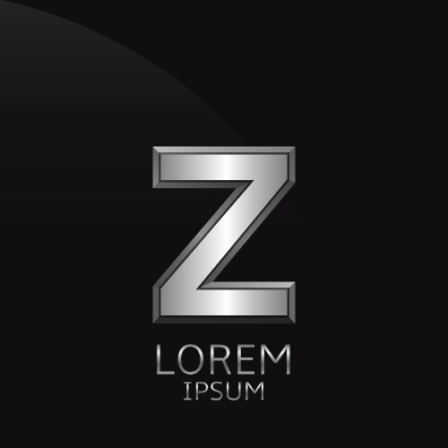 Z letter logo design with square swoosh border Vector Image