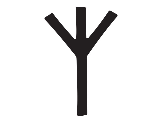 Algiz rune Royalty Free Vector Image - VectorStock