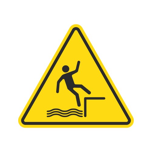 Fall down stairs warning sign Royalty Free Vector Image