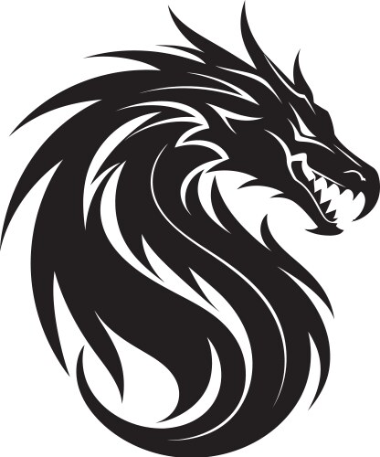 Blazing majesty dragon head logo design iconic Vector Image