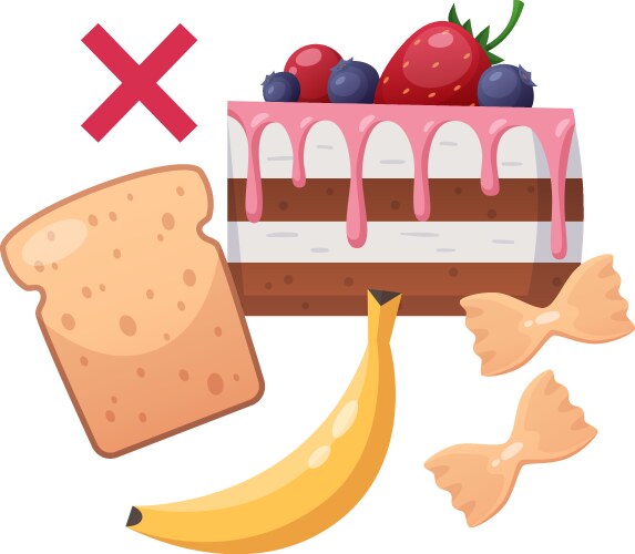 Diabetes no sweets composition Royalty Free Vector Image