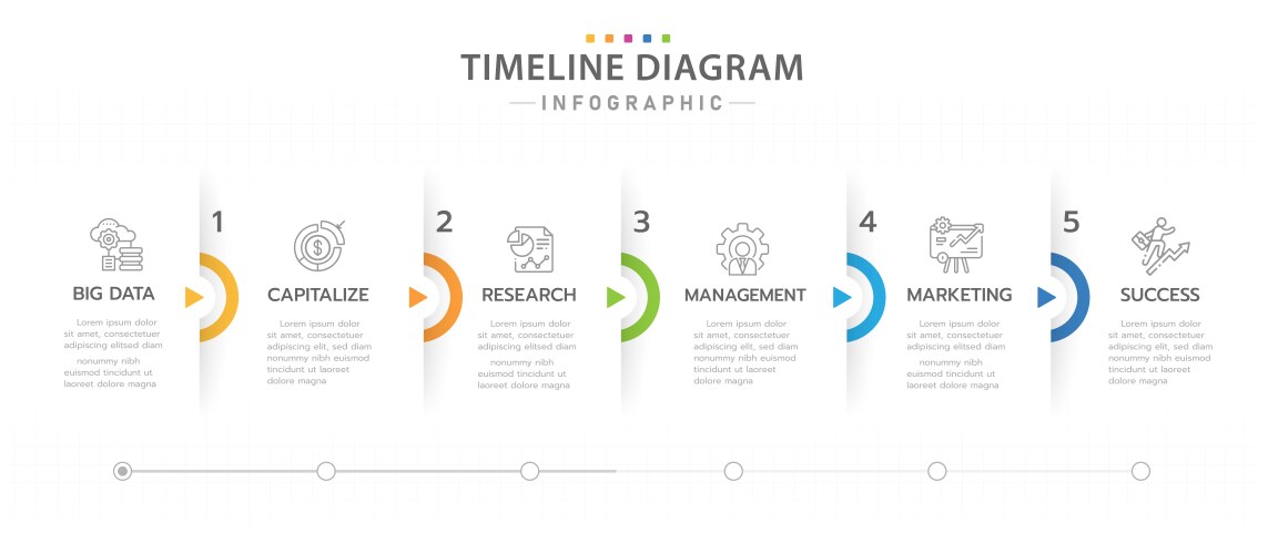 Infographic 5 steps timeline roadmap with circles Vector Image