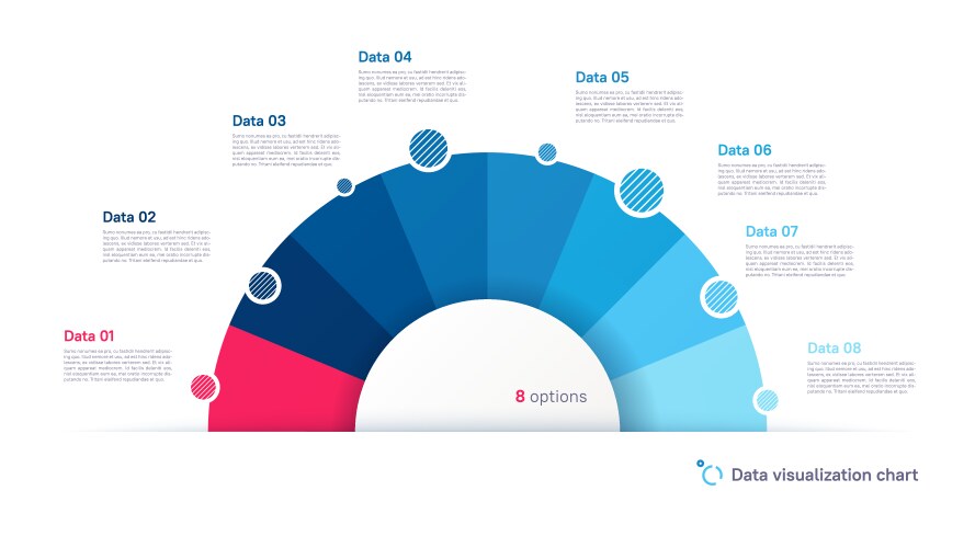 Statistics in visual form charts and flowcharts Vector Image