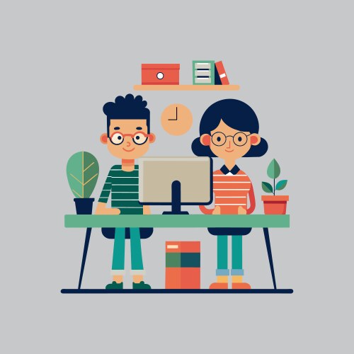 A student desk Royalty Free Vector Image - VectorStock