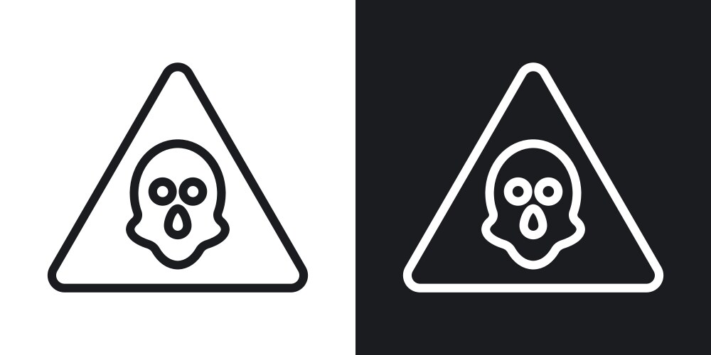 Toxic sign icon set danger caution poison Vector Image