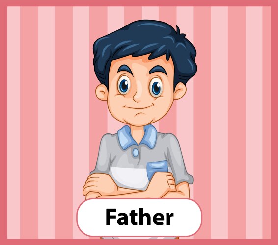 Educational english word card father Royalty Free Vector