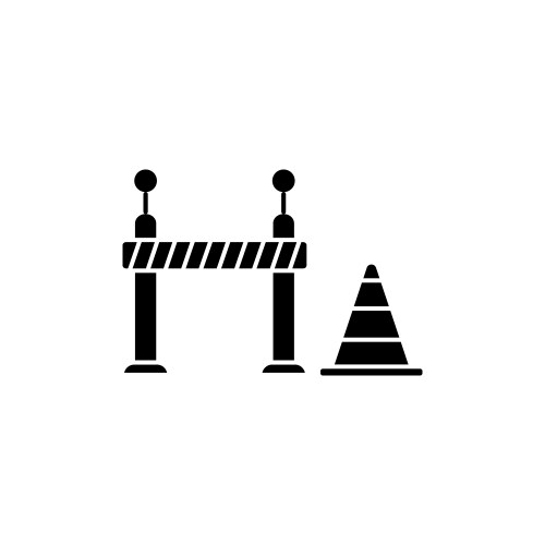 Roadblock icon set barrier and traffic obstacle Vector Image