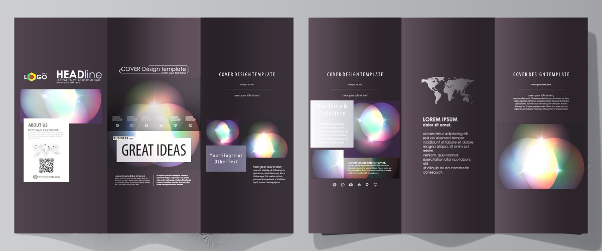 Tri-fold brochure business templates on both sides