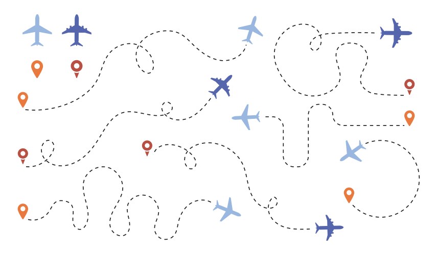 Airplane Dotted Line Vector Images (over 2,200)