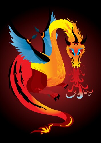 Fire dragon wings Royalty Free Vector Image - VectorStock