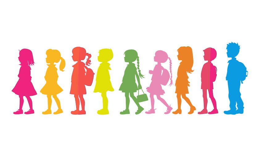 Children Queuing Clipart