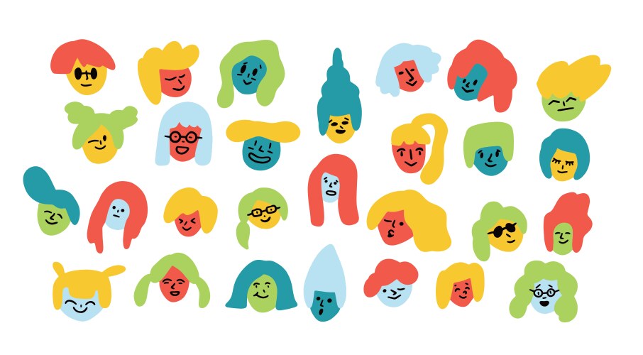 Woman drawing set Royalty Free Vector Image - VectorStock