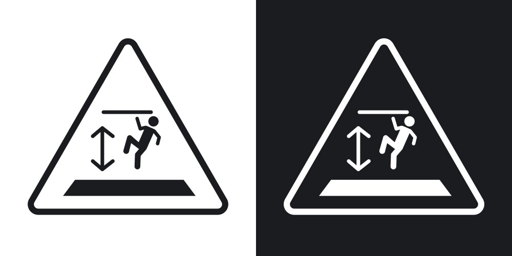 Deep water warning sign icon set alert for areas Vector Image