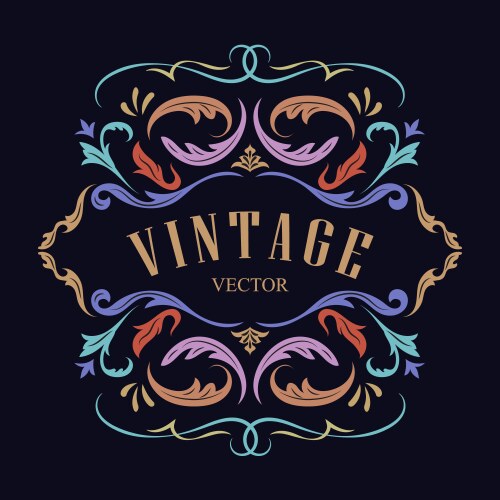 Western design with floral and engraving details Vector Image