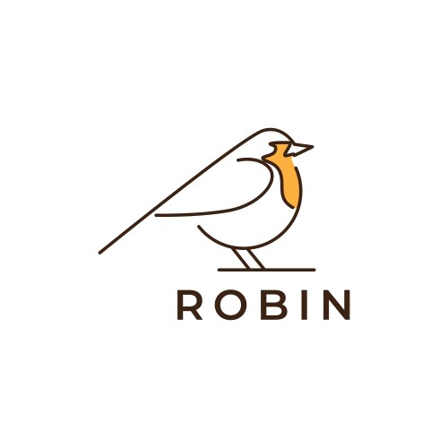 Traceable Robin Logo 2+ Thousand Robin Line Drawing Royalty Free