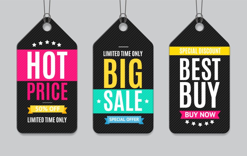 Sale labels set Royalty Free Vector Image - VectorStock