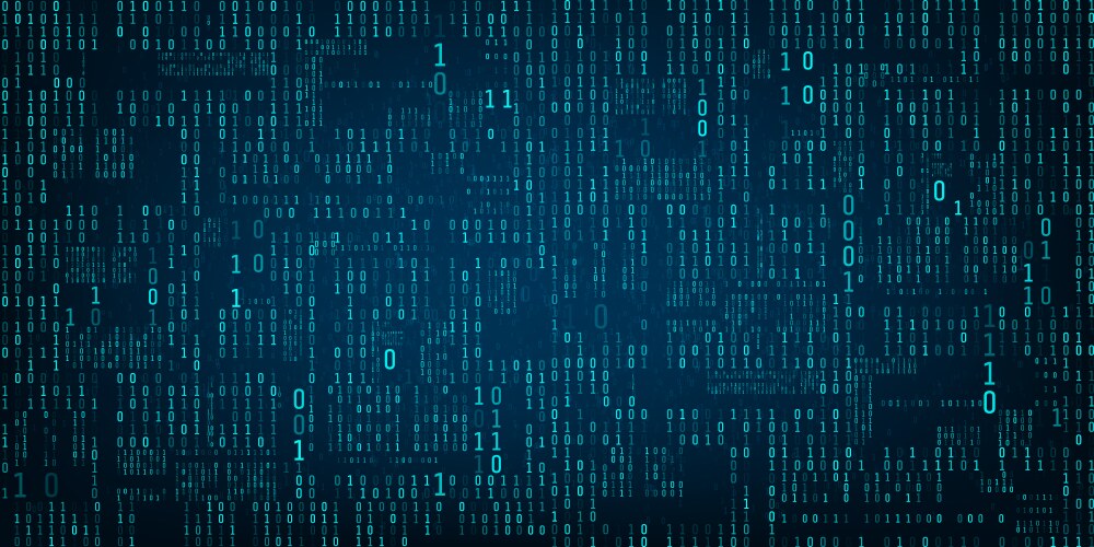 Blue binary computer code background Royalty Free Vector