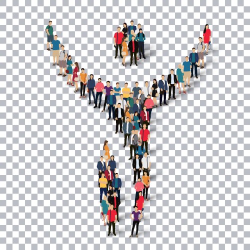 Man symbol people 3d transparency Royalty Free Vector Image