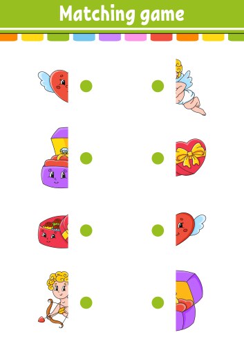 Matching game draw a line education developing Vector Image