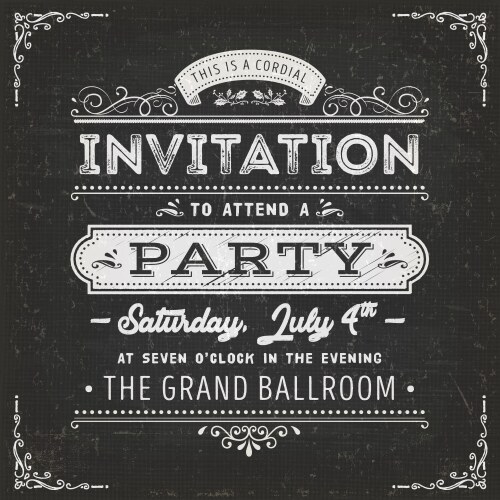 Chalkboard wedding invitation card background Vector Image