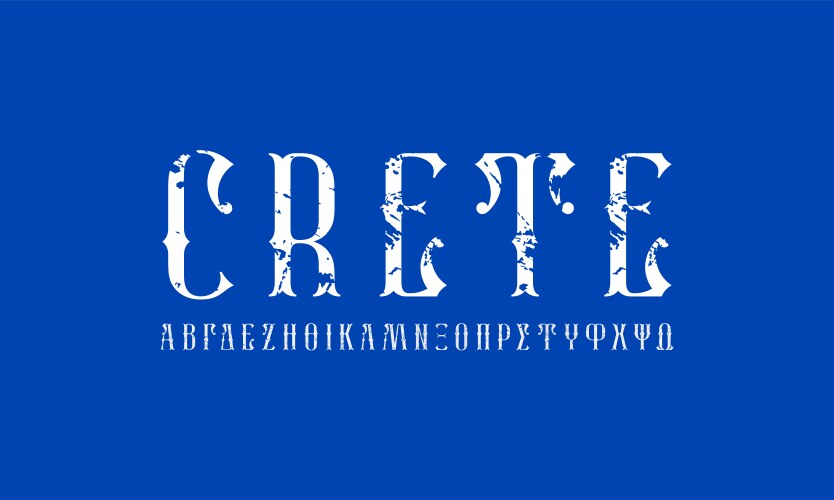 Hollow greek sans serif font Royalty Free Vector Image