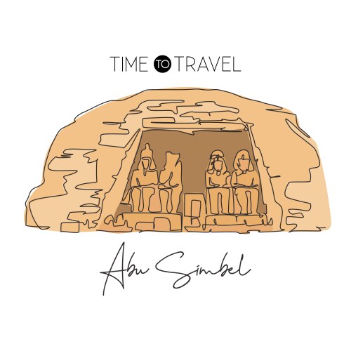 One single line drawing old ancient egyptian Vector Image