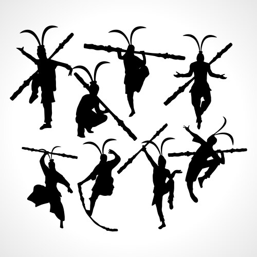 Silhouettes of wukong Royalty Free Vector Image