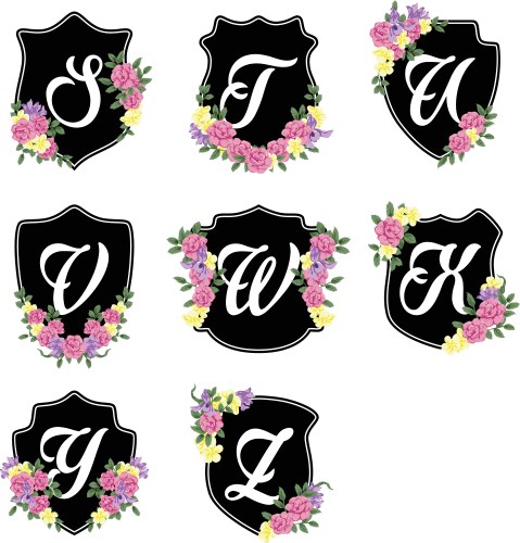 Alphabet badges a-i Royalty Free Vector Image - VectorStock