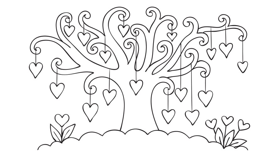 Coloring page with love lettering i you Royalty Free Vector