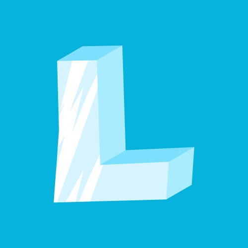 Ice font cold letters transparent blue alphabet Vector Image