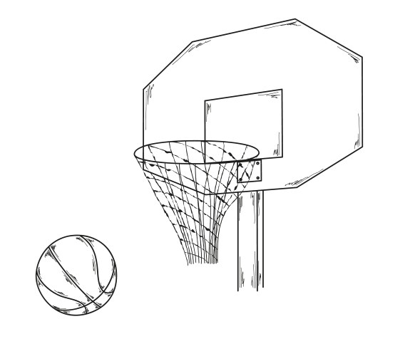 Basketball ring with net Royalty Free Vector Image