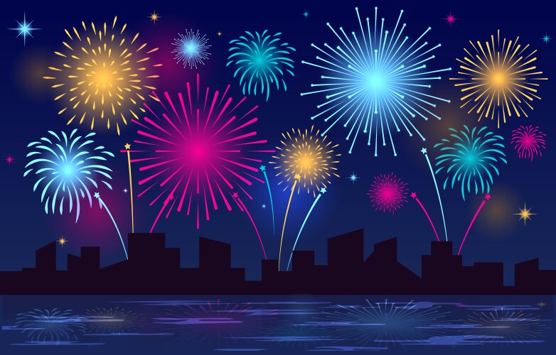 Festival firework colorful carnival fireworks Vector Image