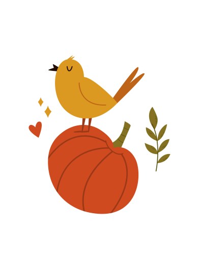 Hello autumn cartoon with hand Royalty Free Vector Image