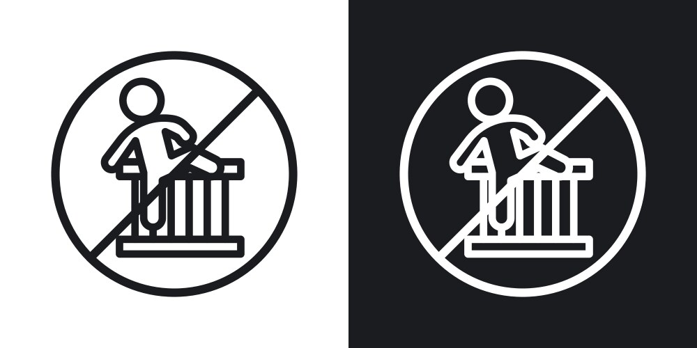 Do not climb sign icon set warning against Vector Image