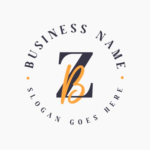 Letter zb logo perfectly blended initials Vector Image