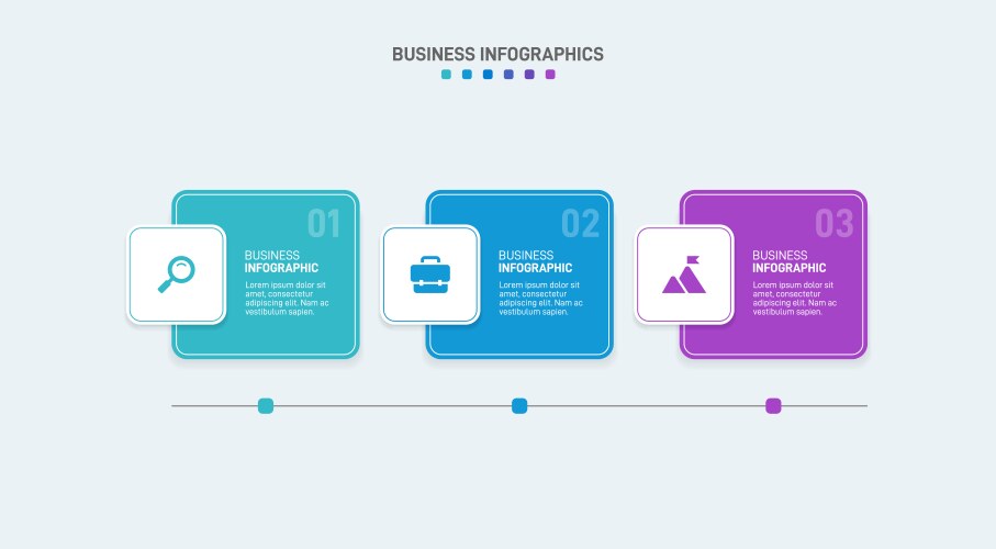 Horizontal progress bar featuring 3 arrow-shaped Vector Image