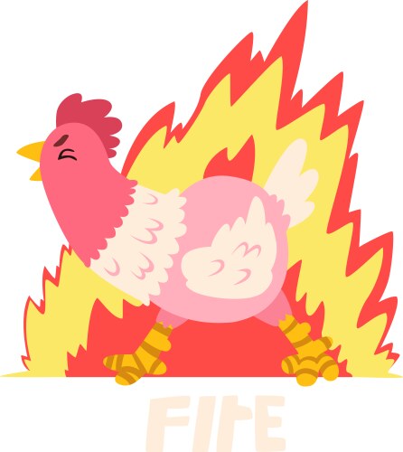 Hot fire chicken with red chilli pepper creative Vector Image