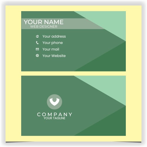 Business card green design template Royalty Free Vector