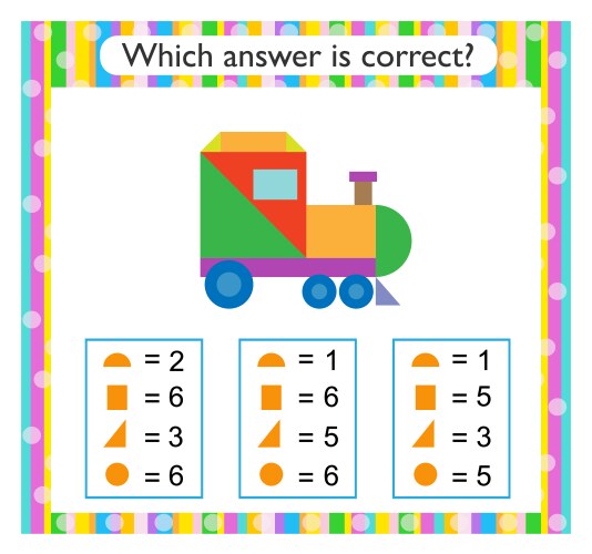 Math activity for kids find the correct answer Vector Image